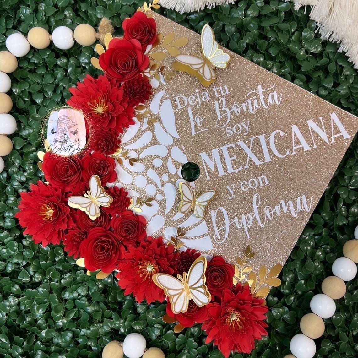 Soy Mexicana Grad Cap Topper, Custom Grad Cap Topper, Mexican Grad Cap ...