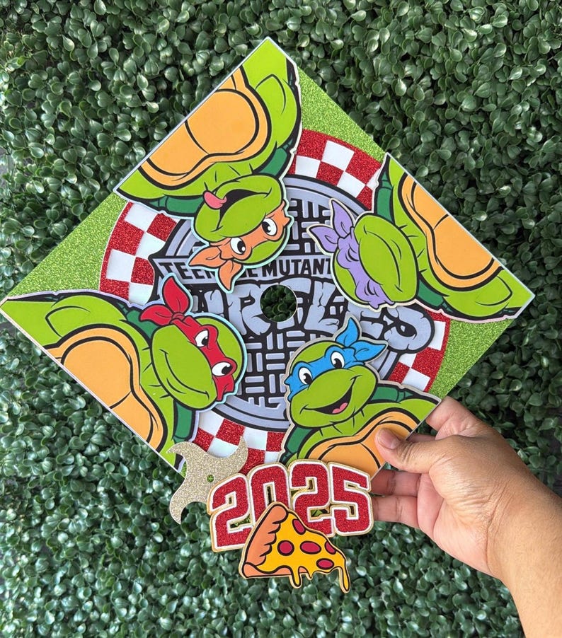 Turtles Inspired Grad Cap Topper / Graduation Cap Topper / Custom ...
