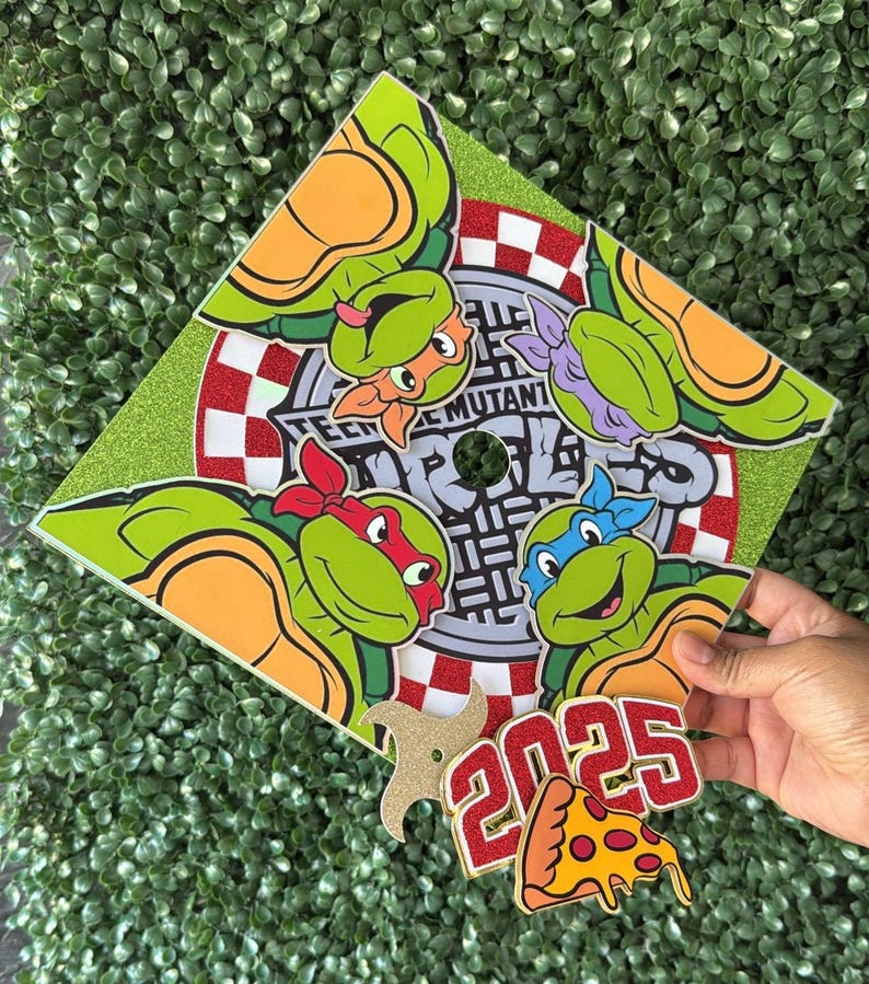 Turtles Inspired Grad Cap Topper / Graduation Cap Topper / Custom ...