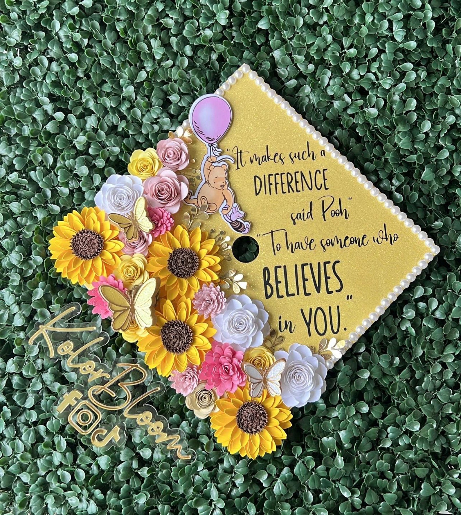 Sunflower Grad Cap Topper / Custom Grad Topper Grad Topper Sunflowers ...