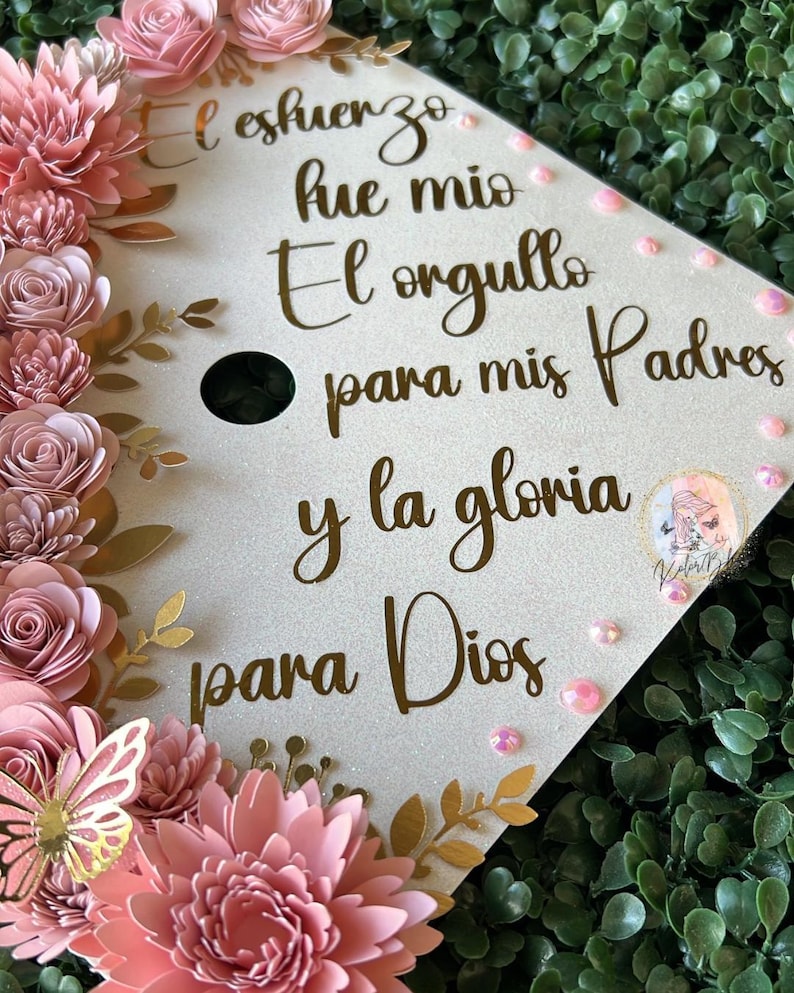 Pink Garden Graduation Cap Topper/ Custom Grad Cap Topper, Class 2025 ...