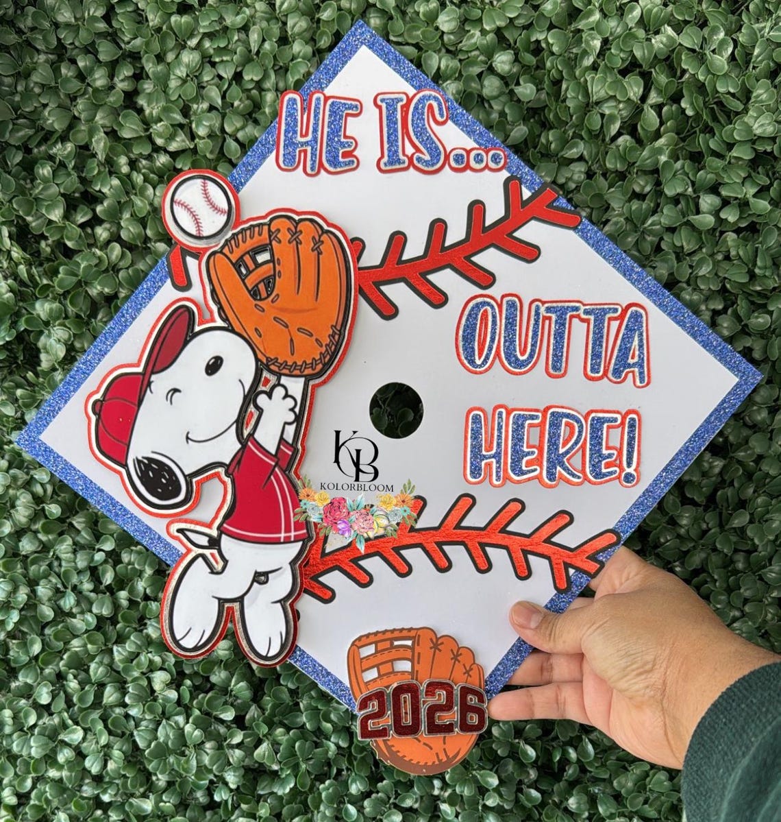 Baseball Graduation Cap Topper | Snoopy Theme, Class of 2026 - Etsy