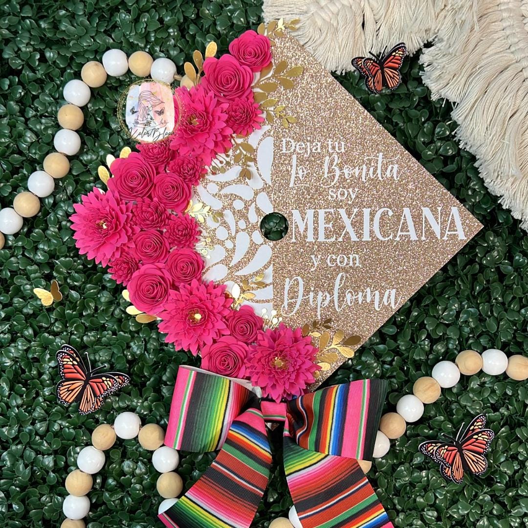 Mexican Talavera Grad Cap Topper, Custom Graduation Topper, Birrete ...