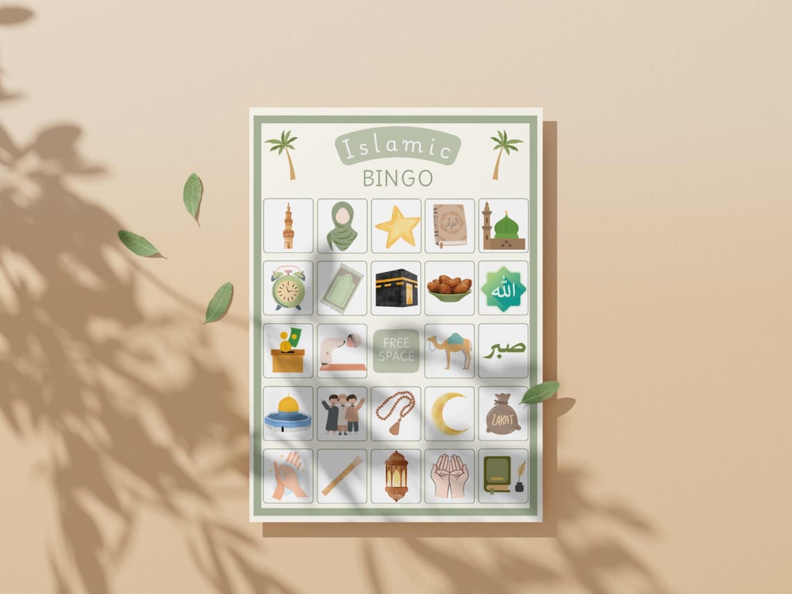 Islamic Printable Bingo Game | Ramadan Bingo | Islamic Educational Eid ...