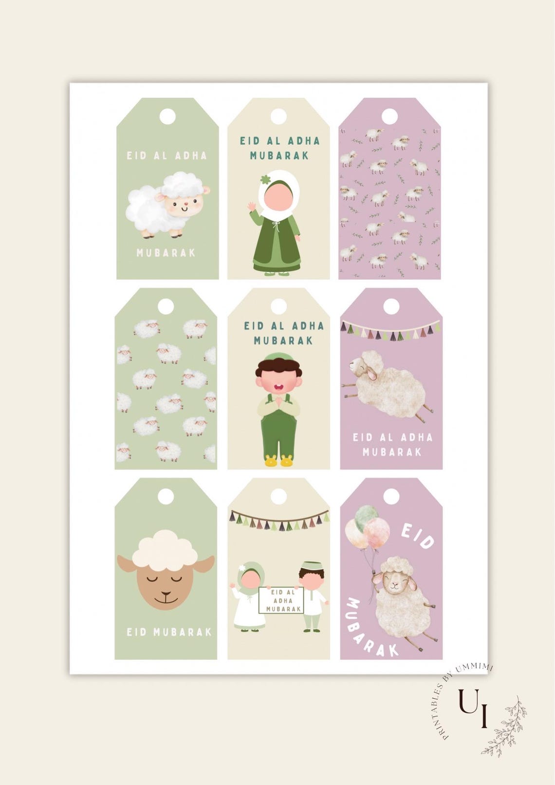 Eid Al Adha Gift Tags Printable | Qurban Kurban Labels | Islamic Eid ...