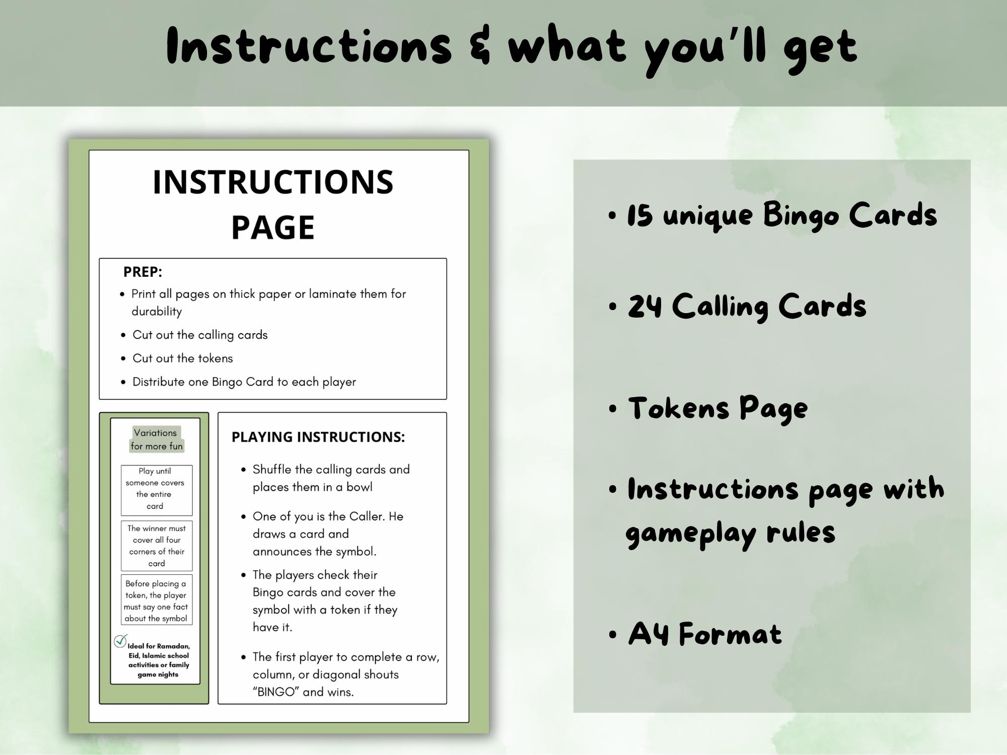 Islamic Printable Bingo Game | Ramadan Bingo | Islamic Educational Eid ...