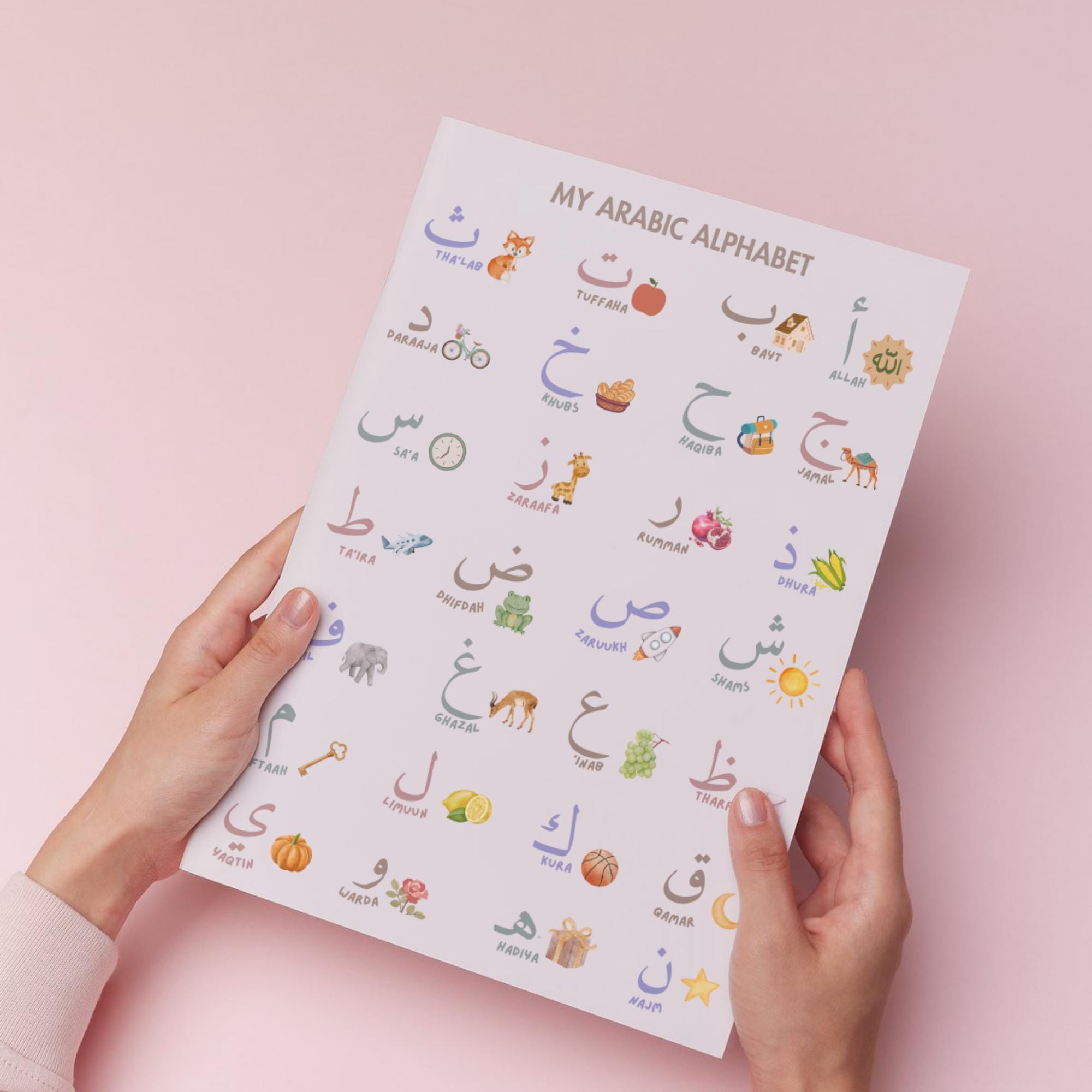 Arabic Alphabet Poster | Educational Printable | Muslim Kids Room Decor ...