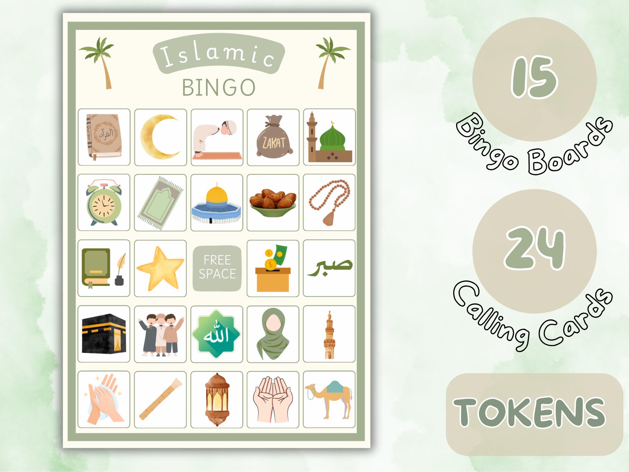 Islamic Printable Bingo Game | Ramadan Bingo | Islamic Educational Eid ...