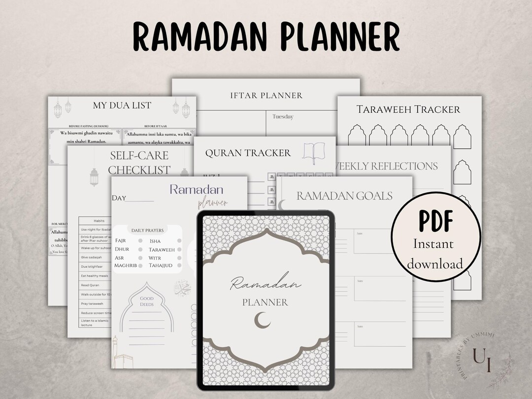 Minimalist Ramadan Planner | Printable Ramadan Journal, Daily ...