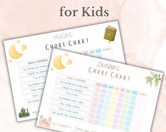 Islamic Kids Daily Routine Tracking Chart - Printable & Editable Canva ...