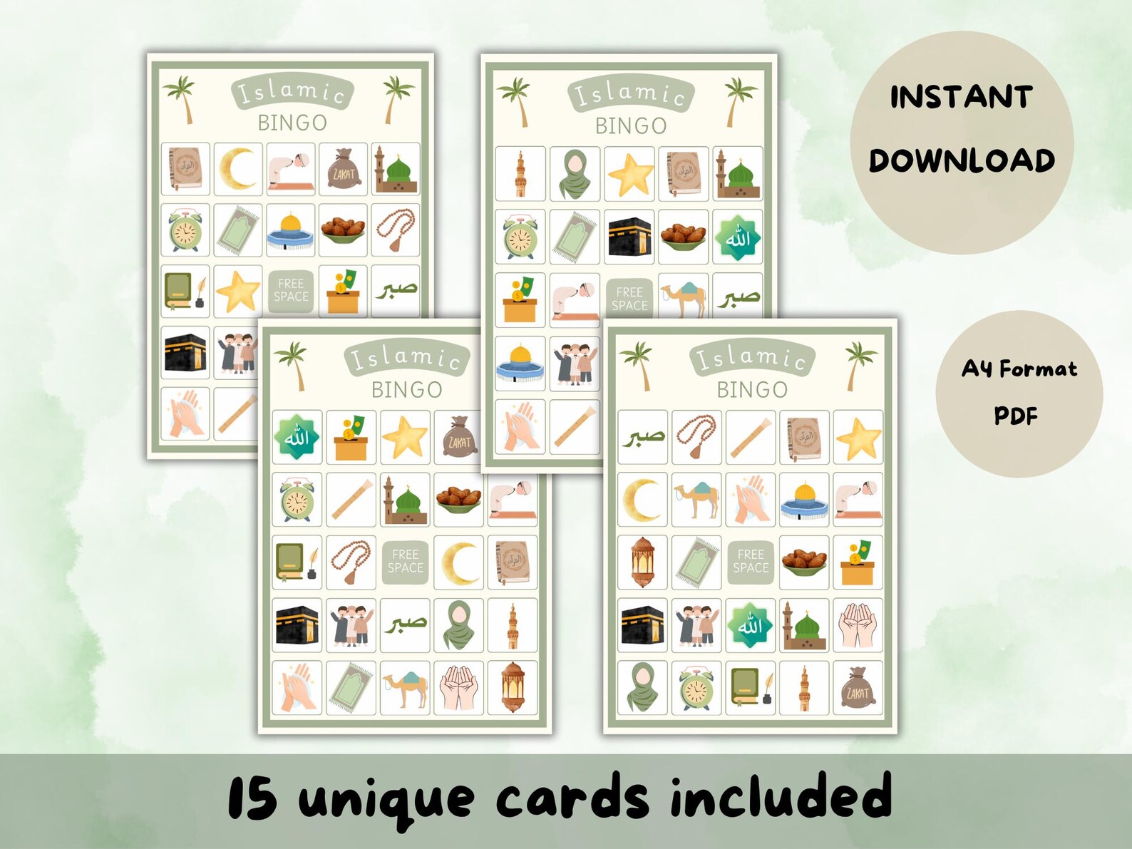 Islamic Printable Bingo Game | Ramadan Bingo | Islamic Educational Eid ...