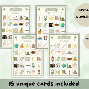 Islamic Printable Bingo Game | Ramadan Bingo | Islamic Educational Eid ...