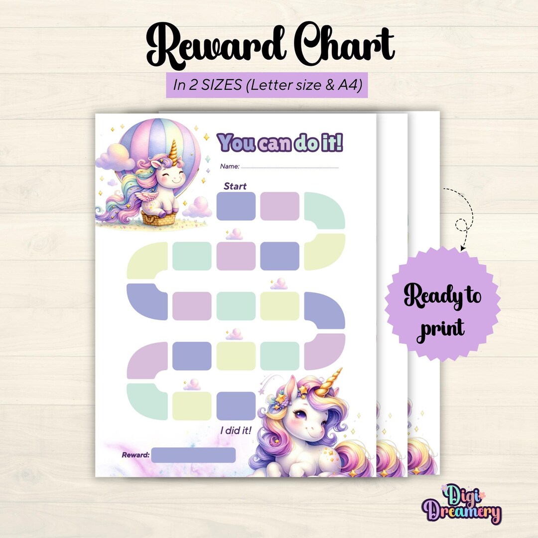 Unicorn Reward Chart for Kids – Printable Behavior Chart With Free ...