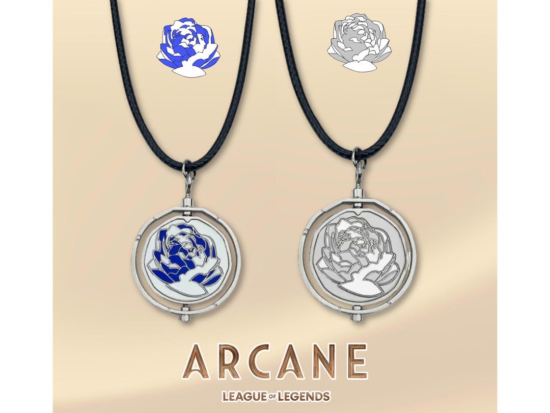Arcane: League of Legends Necklace, Jinx Ekko Rotatable Necklace, Anime ...