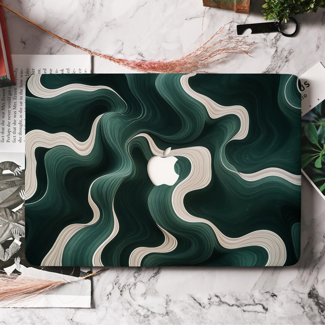 Dark Green Wave MacBook Case Cover for Air 13/15, Pro 13/14/16 Case Mac ...