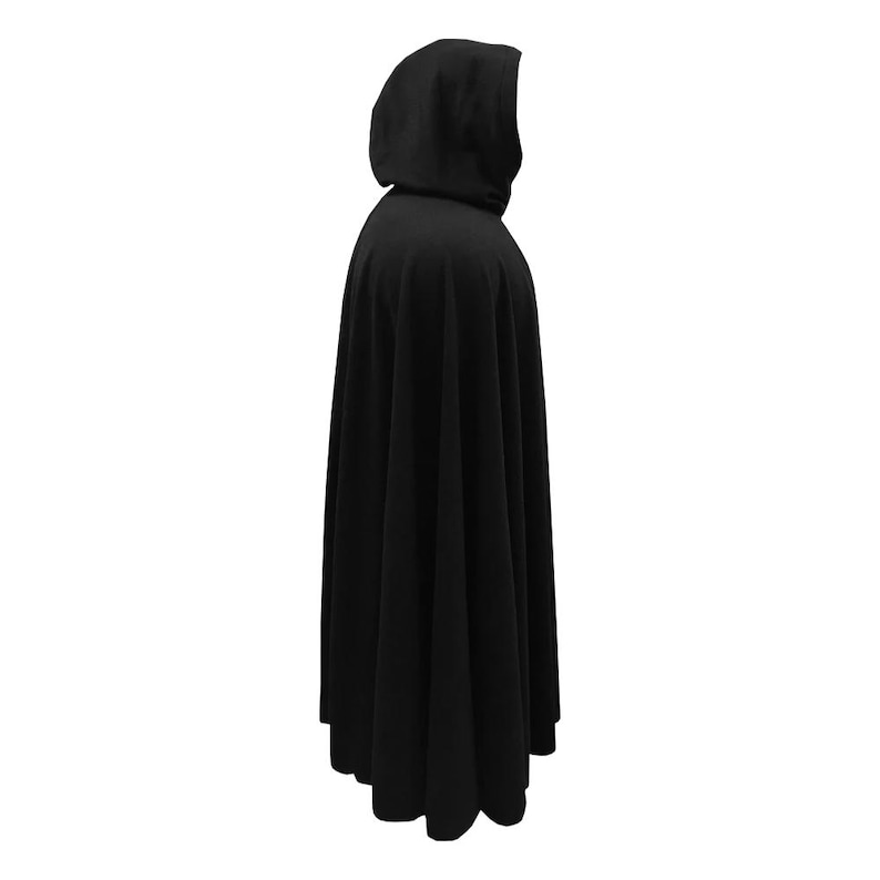 Black Melton Wool Cloak FULL CIRCLE Cloaks Large Pockets Options Wind ...