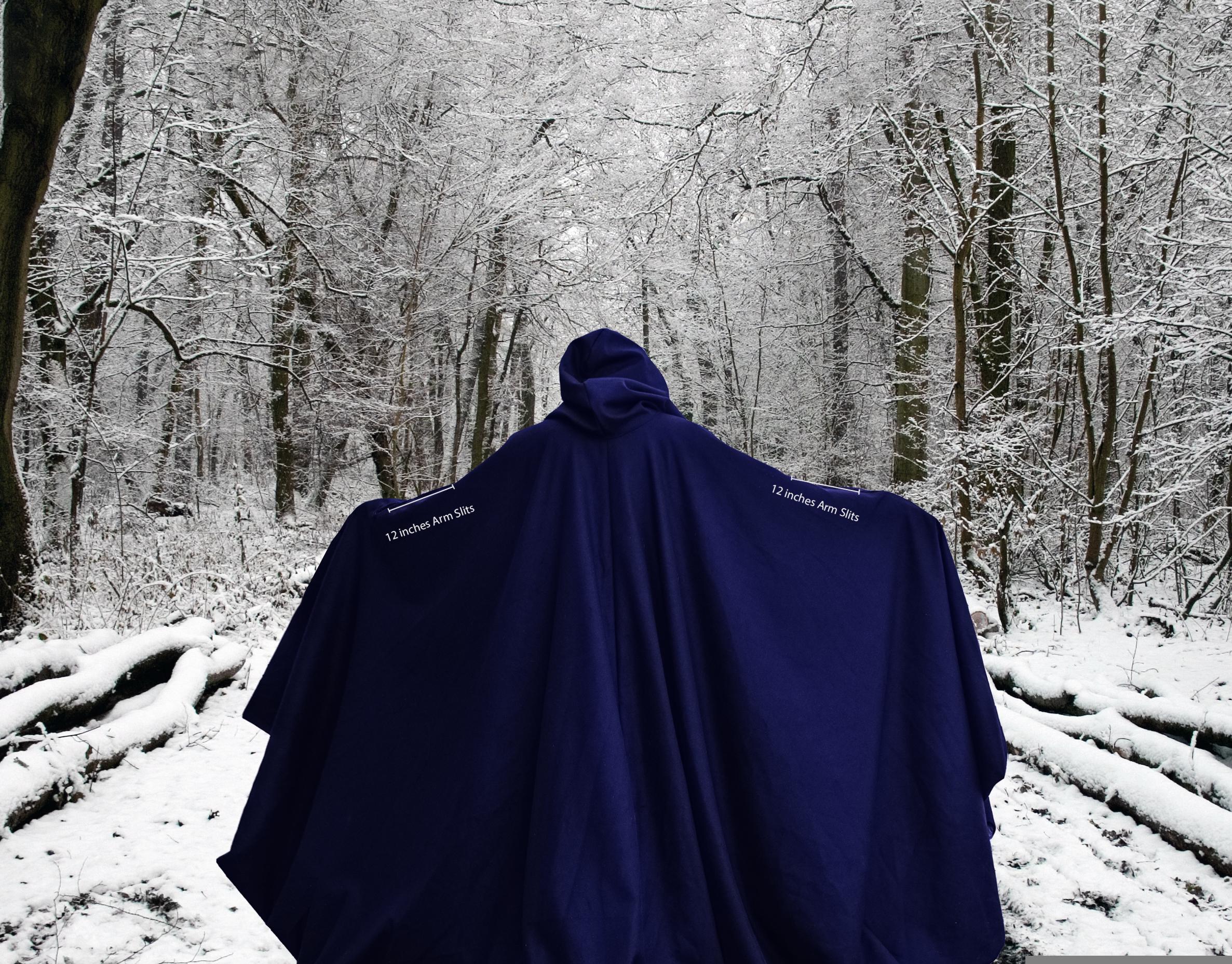 Navy Blue Melton Wool Cloak FULL CIRCLE Cloaks Large Pockets Options ...