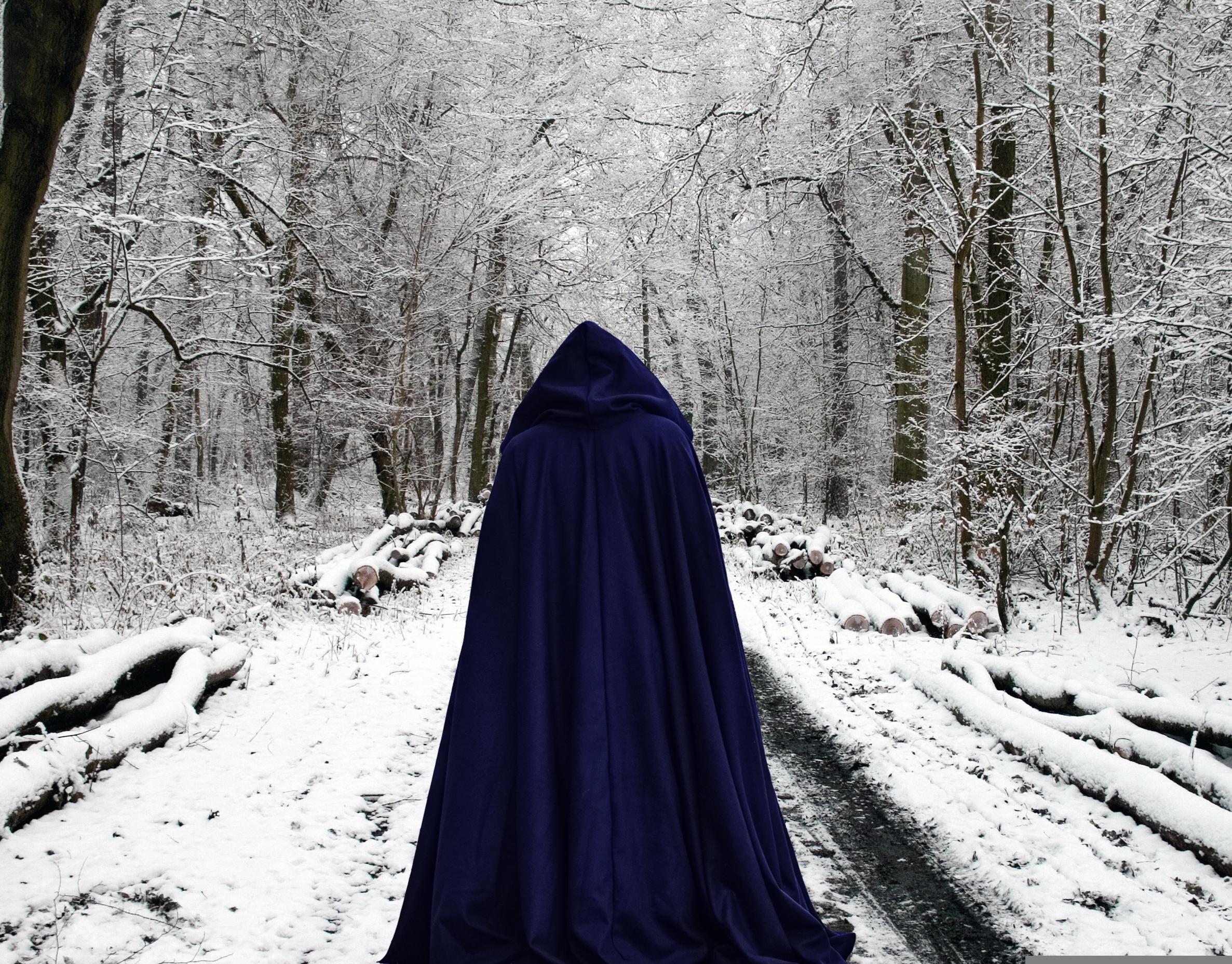 Navy Blue Melton Wool Cloak FULL CIRCLE Cloaks Large Pockets Options ...