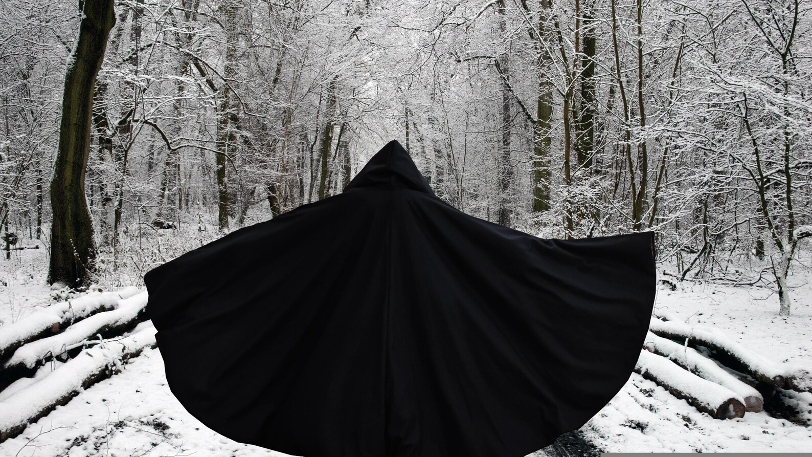 Black Wool Cloak FULL CIRCLE Cloaks Wind Resistant Winter Cloak ...