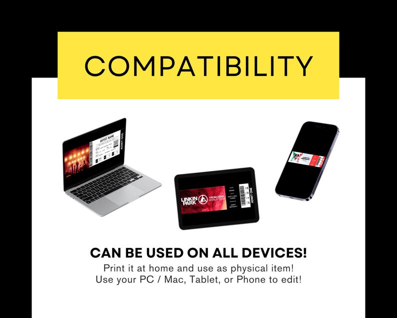 Editable Ticketmaster Template | for Any Event, Tour or Concert Custom Ticket, DIY Canva ...