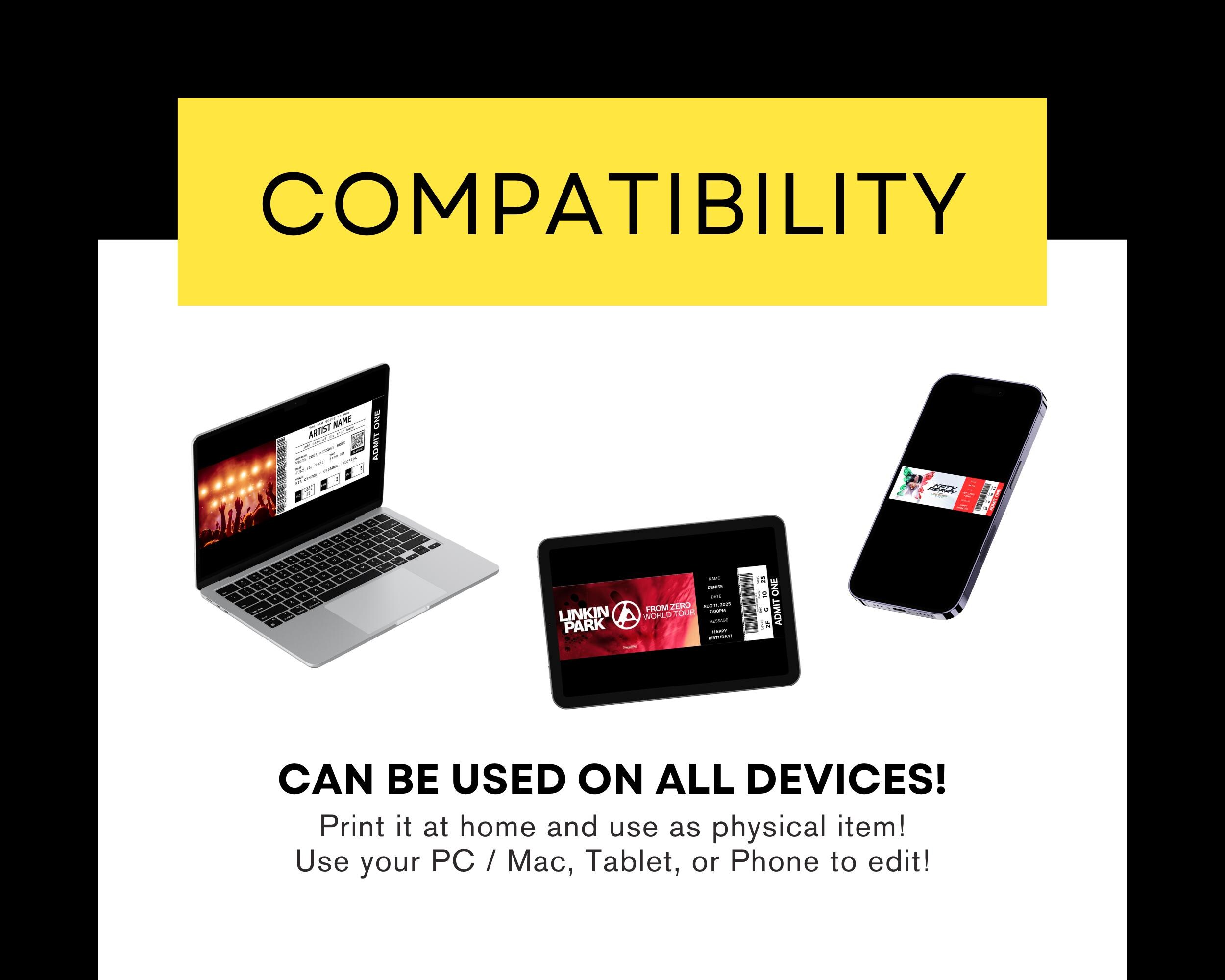 Editable Ticketmaster Template | for Any Event, Tour or Concert Custom ...