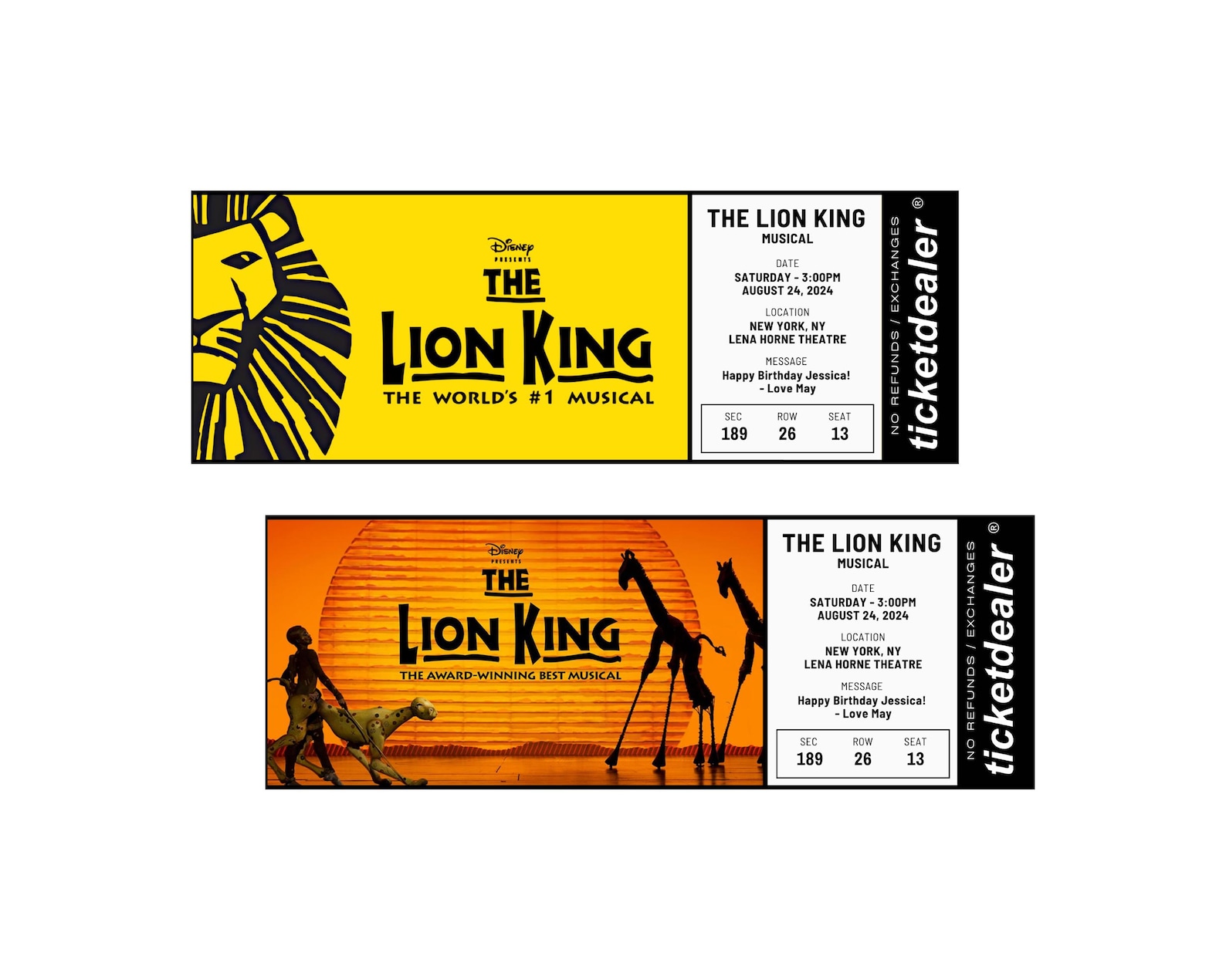 Editable Lion King Ticket | Lion King the Musical Custom Ticket, DIY ...