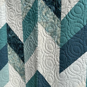 Mostly Teal Throw Quilt Pattern - Modern Quilt Pattern - Contemporary ...