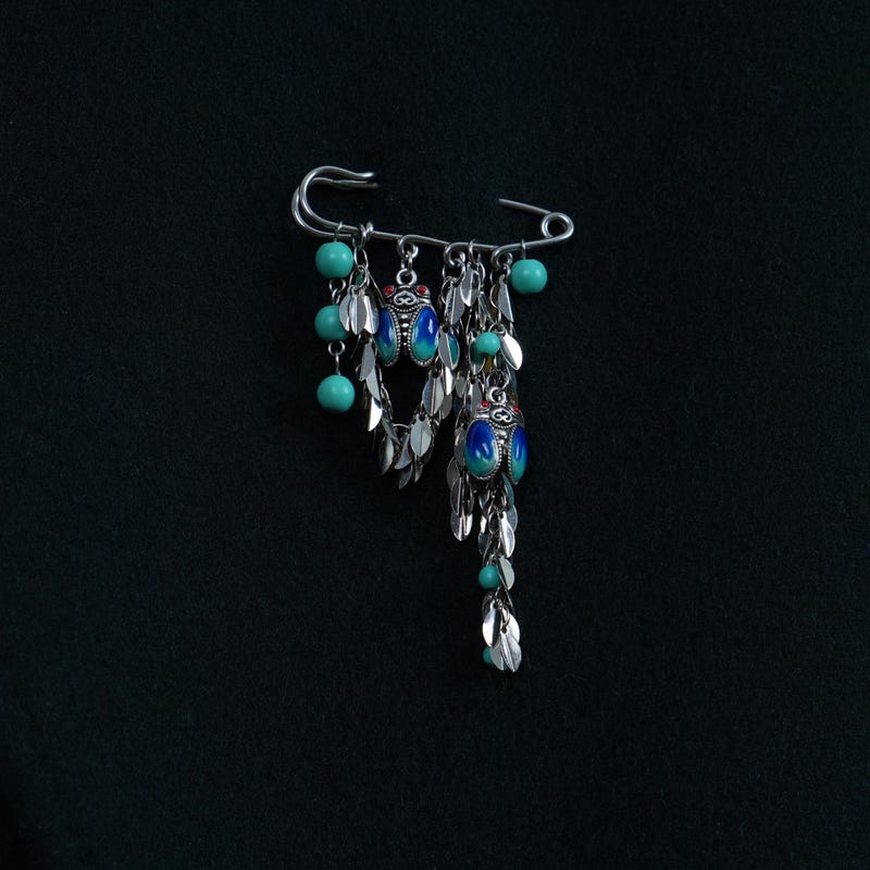 Cloisonne Enamel Brooches - Etsy
