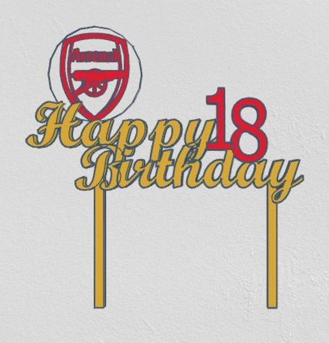 ARSENAL FC Happy Birthday 3d Cake Topper Any Age Included - Etsy