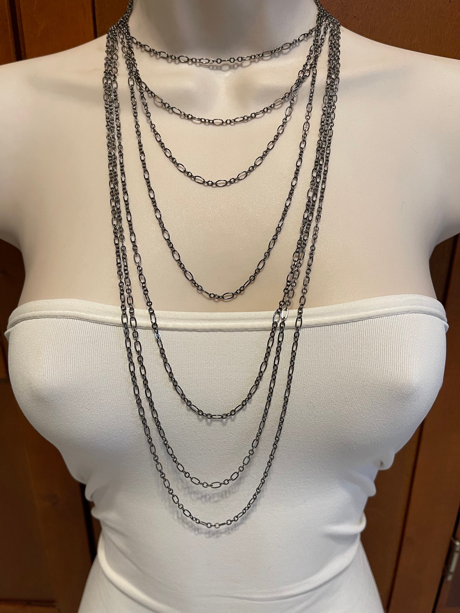 Long Gunmetal Chain in Seven Lengths 14 Inch 16 Inch 18 Inch - Etsy ...