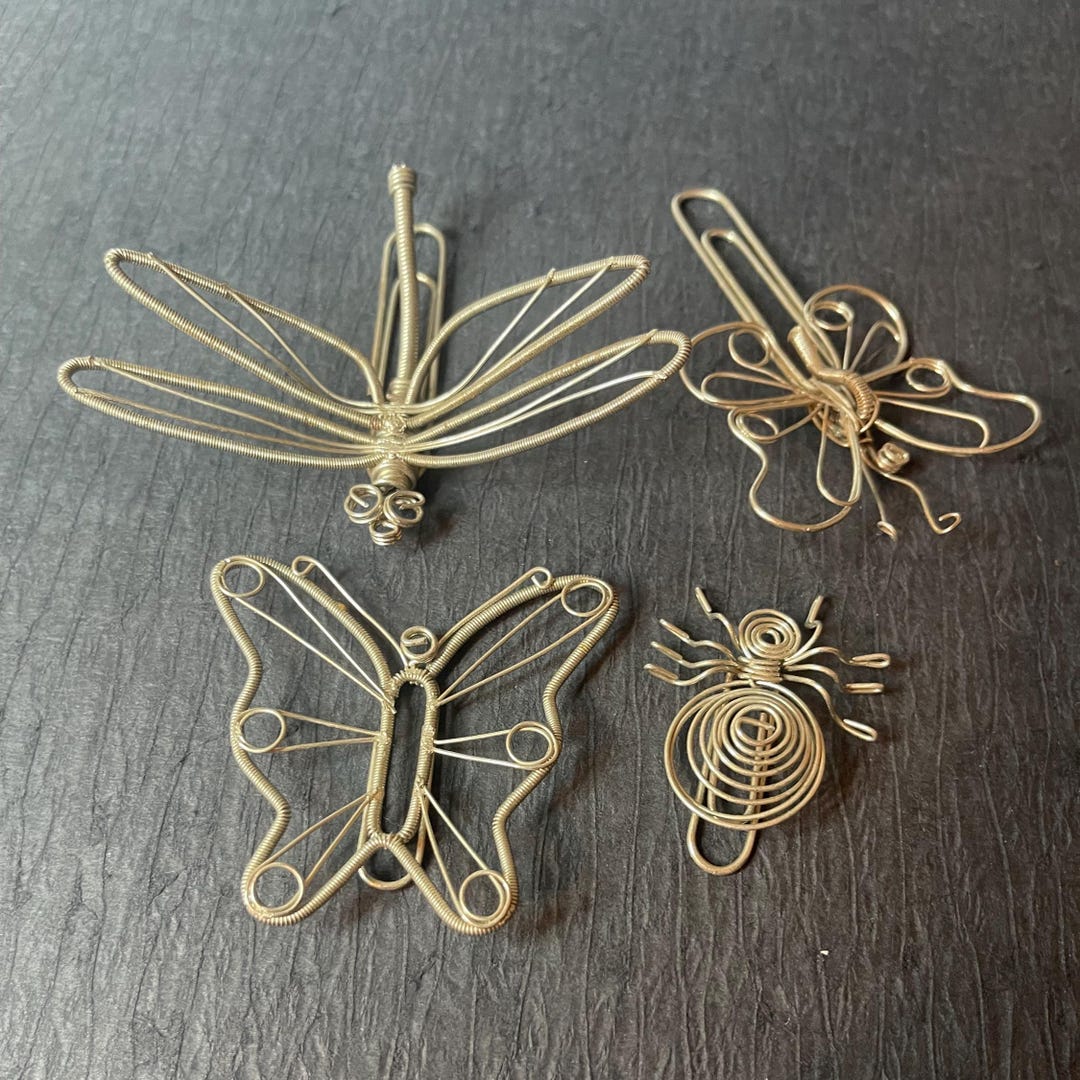 Vintage Decorative Paper Clips Set of Four Two Butterflies One Dragon ...