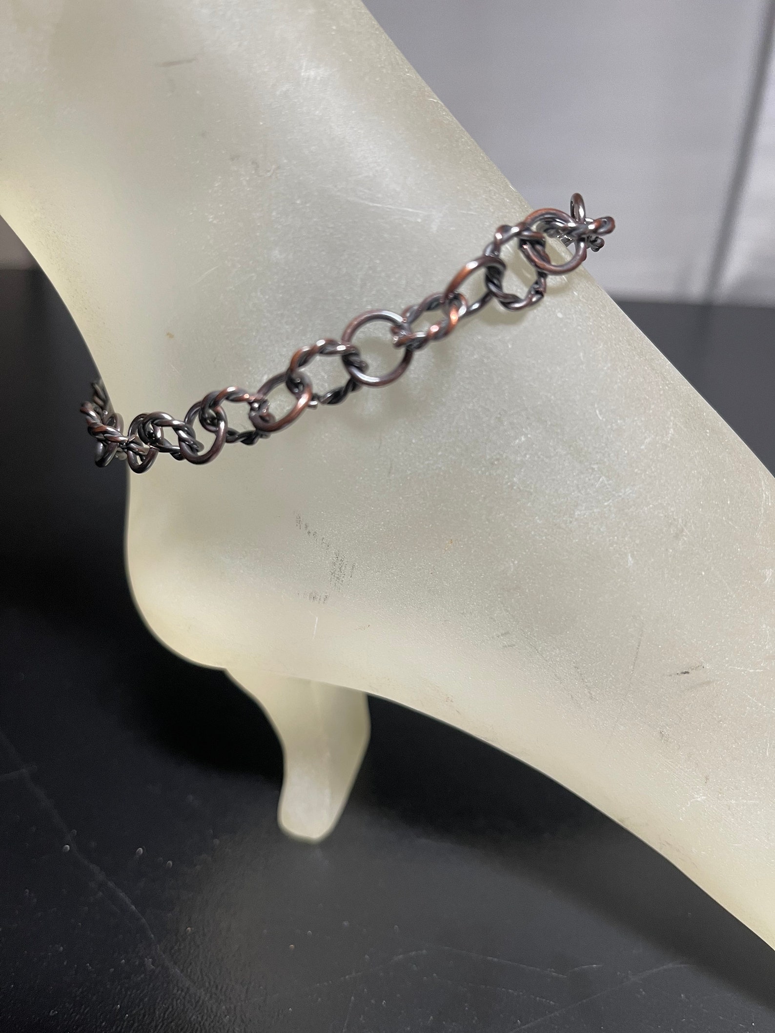 Antique Copper Anklet With Antique Copper Wire Wrapped Copper - Etsy