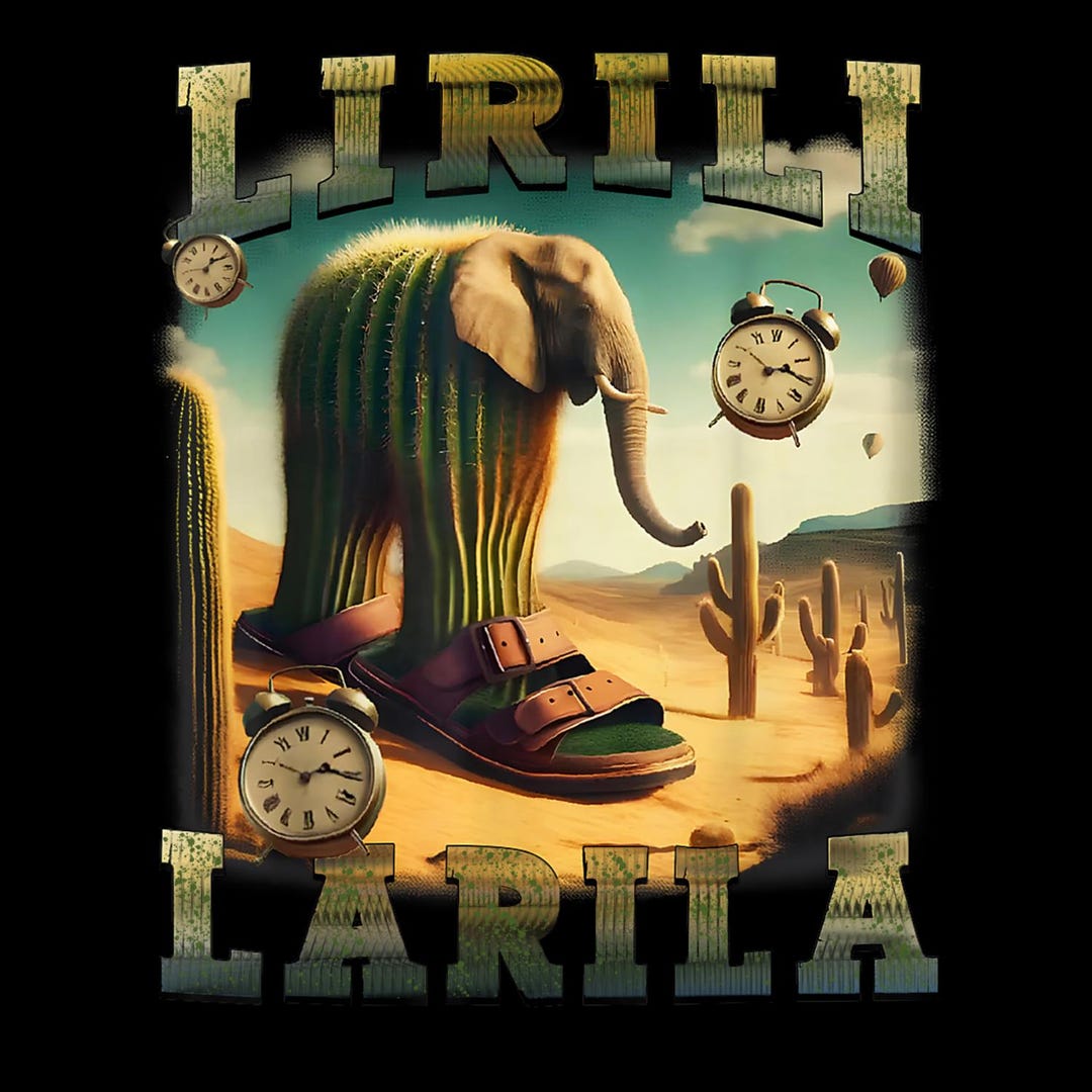 Lirili Larila Funny Italian Brainrot Meme Cactus Elephant PNG Digital ...