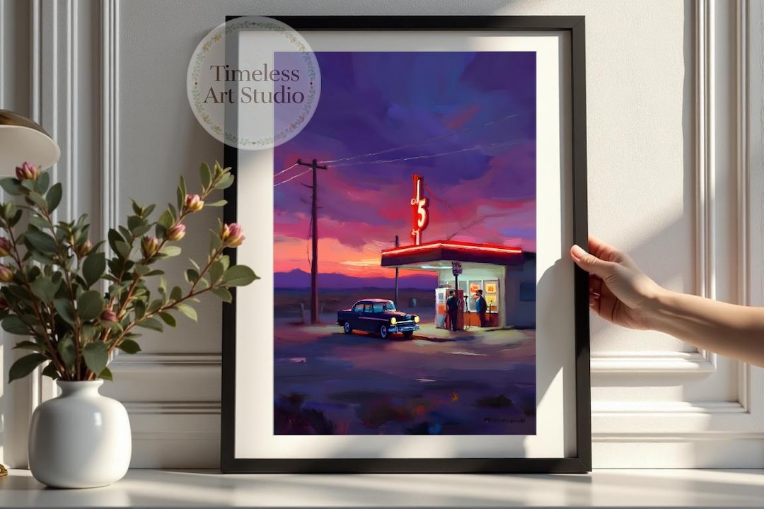 Edward Hopper Print | Gas Station | Realism Wall Art | Vintage ...