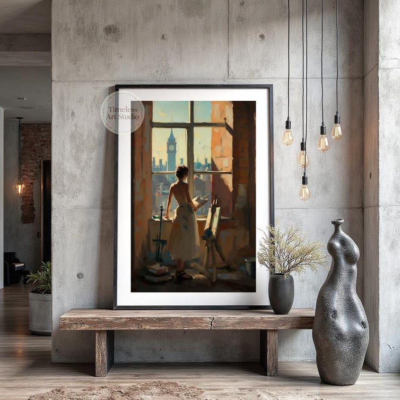 Edward Hopper Print | 1950s London Rooftop Studio | Solitary Woman by ...