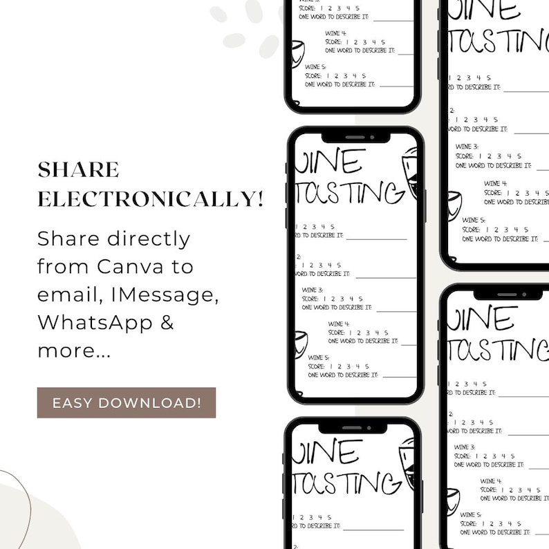 Wine Tasting Sheet | Printable & Fillable PDF | Wine Party Scorecard ...