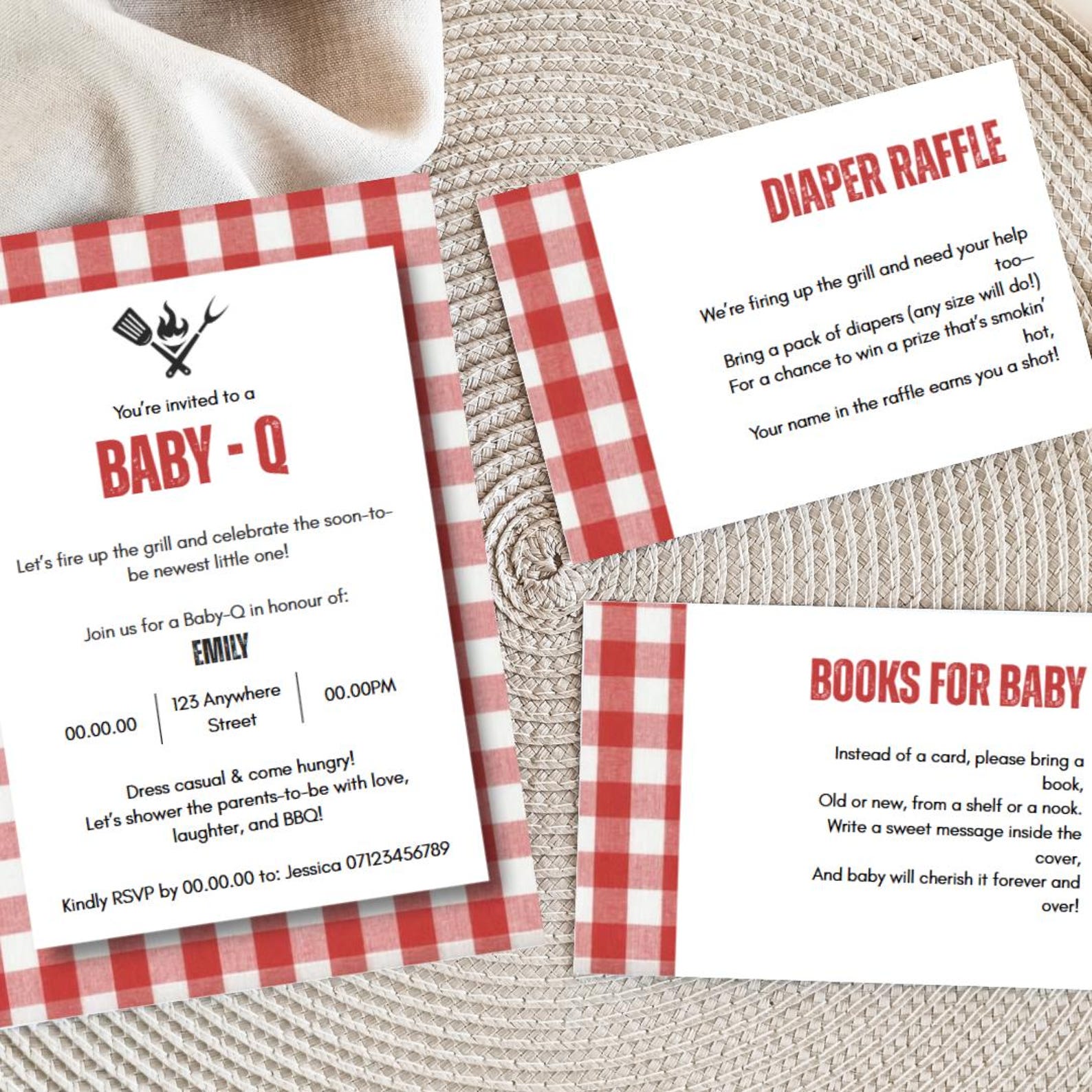 Baby-q Baby Shower Invitation – BBQ Theme – Editable Template | Diaper ...