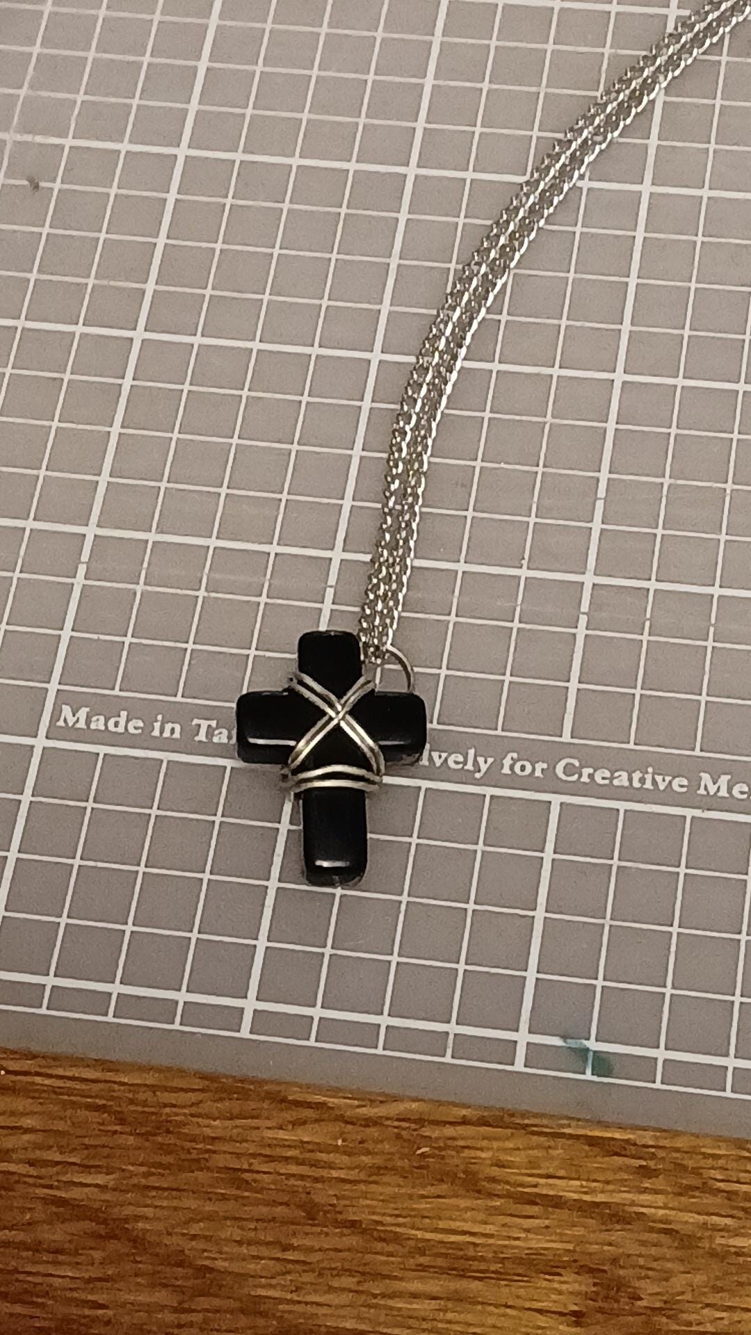Here is a Black Obsidian Cross Necklace - Etsy