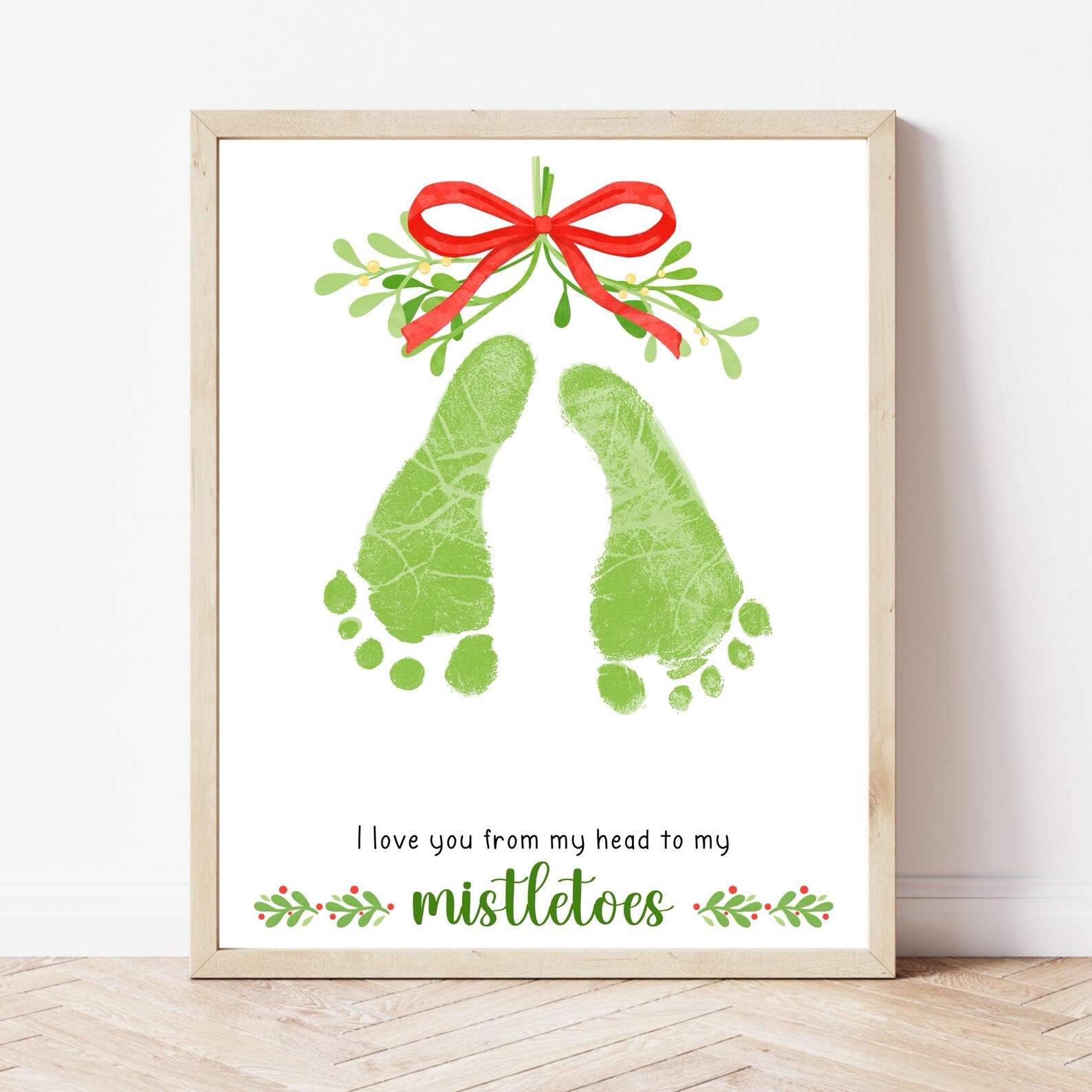 Mistletoe Footprint Craft - Digital Download, Christmas Mistletoe ...