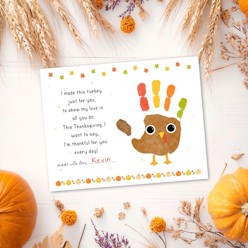 Turkey Poem Handprint Craft - Digital Download, Thanksgiving Handprint ...