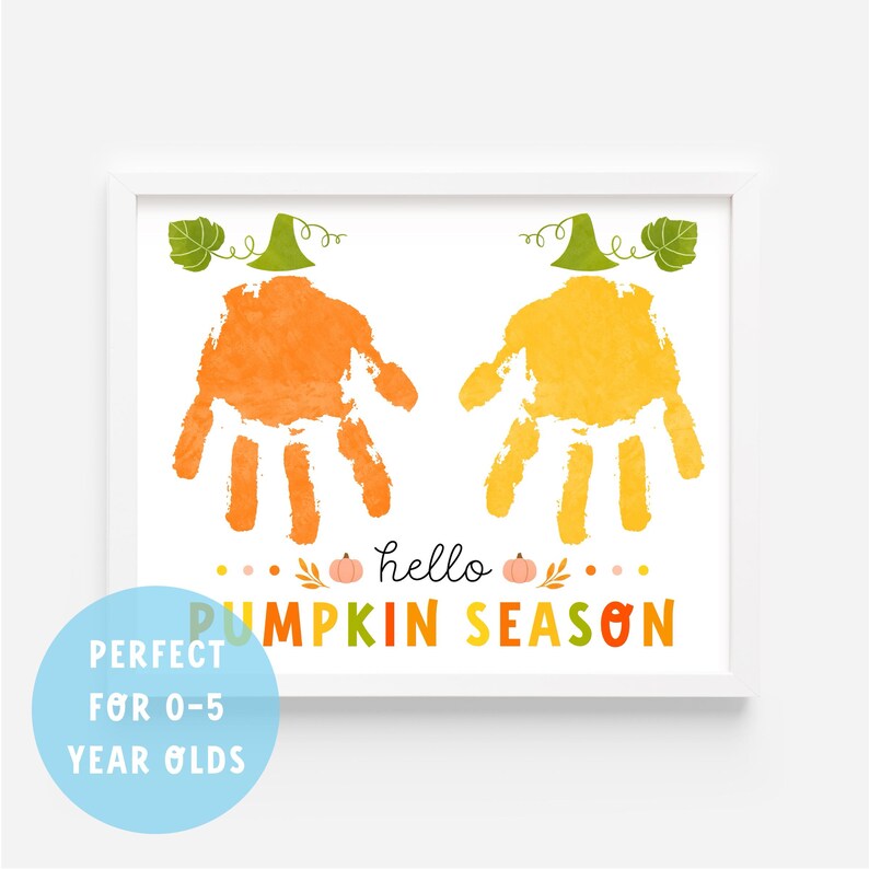 Pumpkin Season Handprint Craft - Digital Download, Fall Handprint Art ...