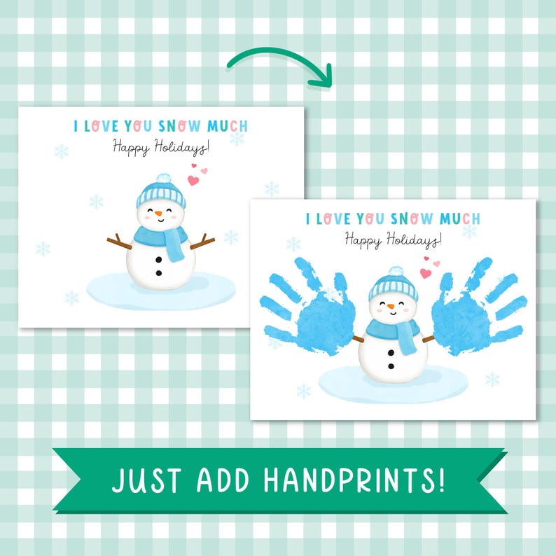 I Love You Snow Much Handprint Craft - Digital Download, Holiday ...
