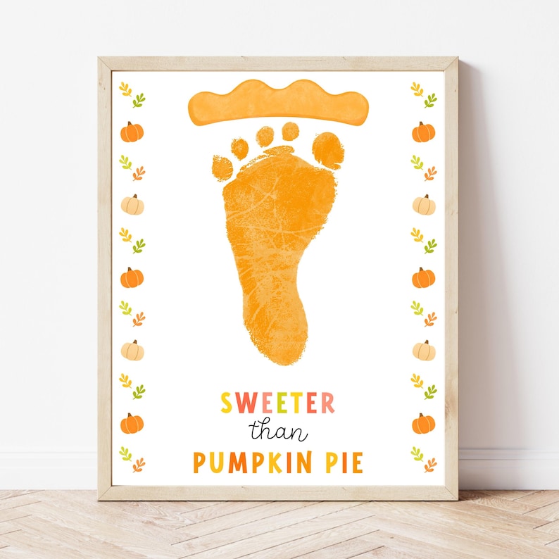 Sweeter Than Pumpkin Pie Footprint Craft - Digital Download, Fall ...