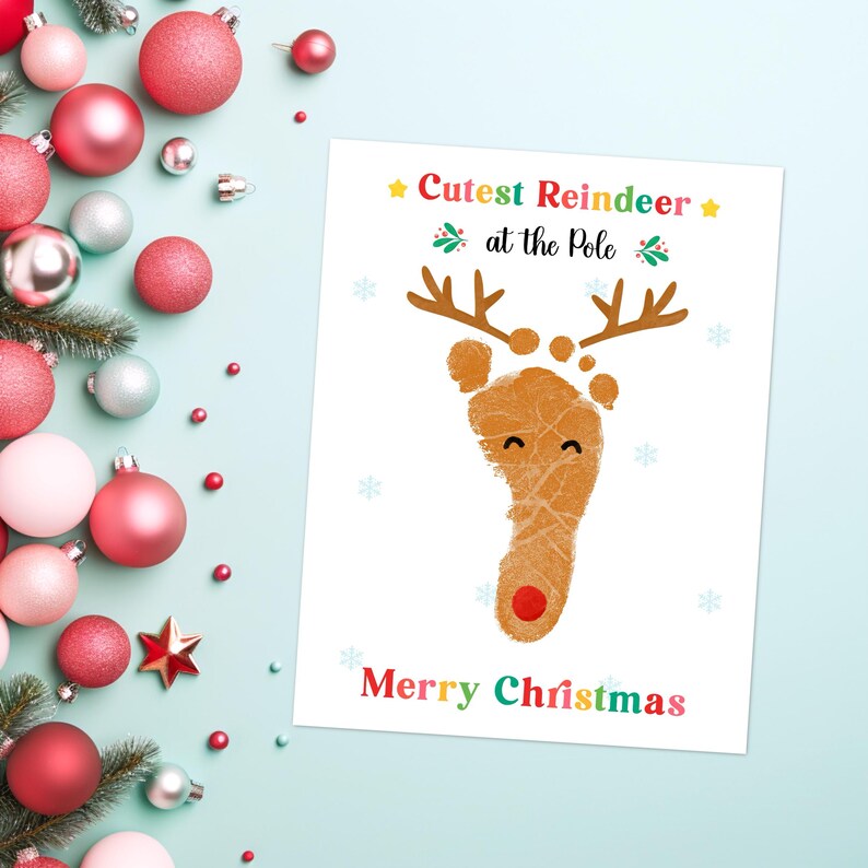 Cutest Reindeer at the Pole Footprint Craft - Digital Download ...