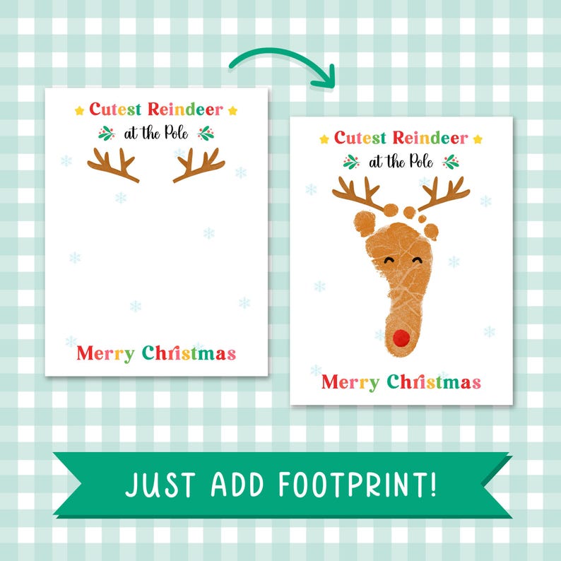 Cutest Reindeer at the Pole Footprint Craft - Digital Download ...