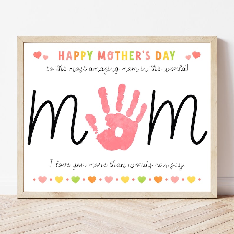 Mother’s Day Handprint Craft - Digital Download, Printable Mother’s Day ...