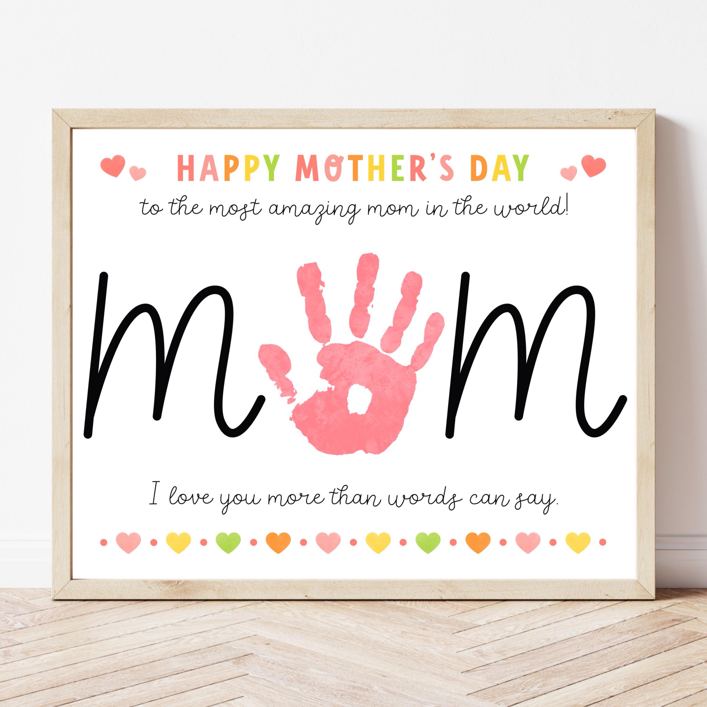 Mother’s Day Handprint Craft - Digital Download, Printable Mother’s Day ...