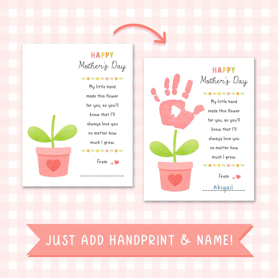 Flower Mother’s Day Handprint Craft - Digital Download, Printable ...