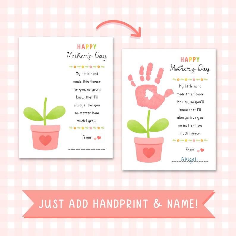 Flower Mother’s Day Handprint Craft - Digital Download, Printable ...