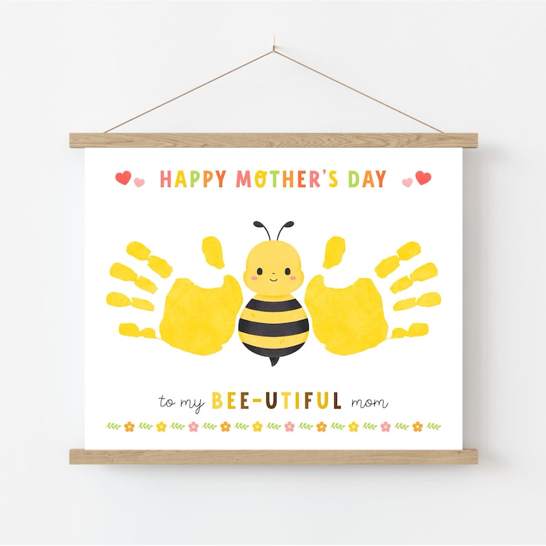 Bee Mother’s Day Handprint Craft - Digital Download, Printable Mother’s ...